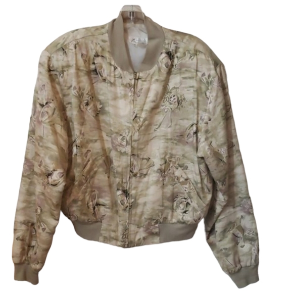 Vintage | Jackets & Coats | Vintage Floral Bomber Jacket Meduim | Poshmark